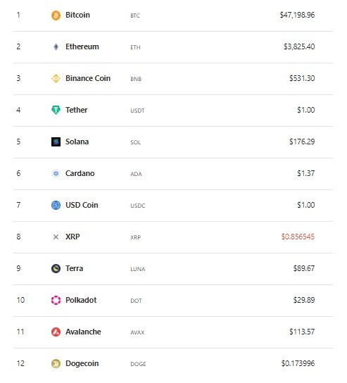 100$ split into top 10 cryptocurrencies every week. WEEK #1