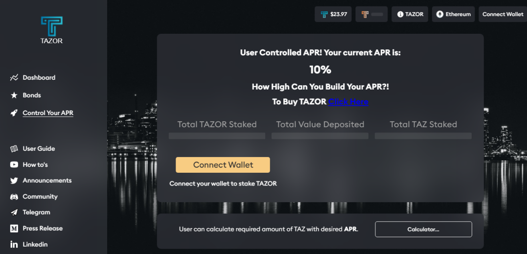 Tazor: Controlling Rates and Possibilities with Powerful DeFi