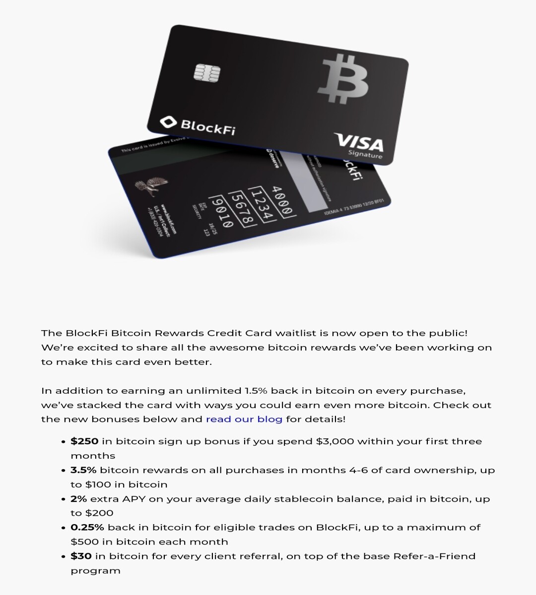 BlockFi Released More Credit Card Info