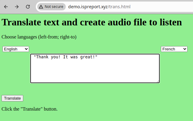 A simple way to translate phrases into text and spoken foreign languages