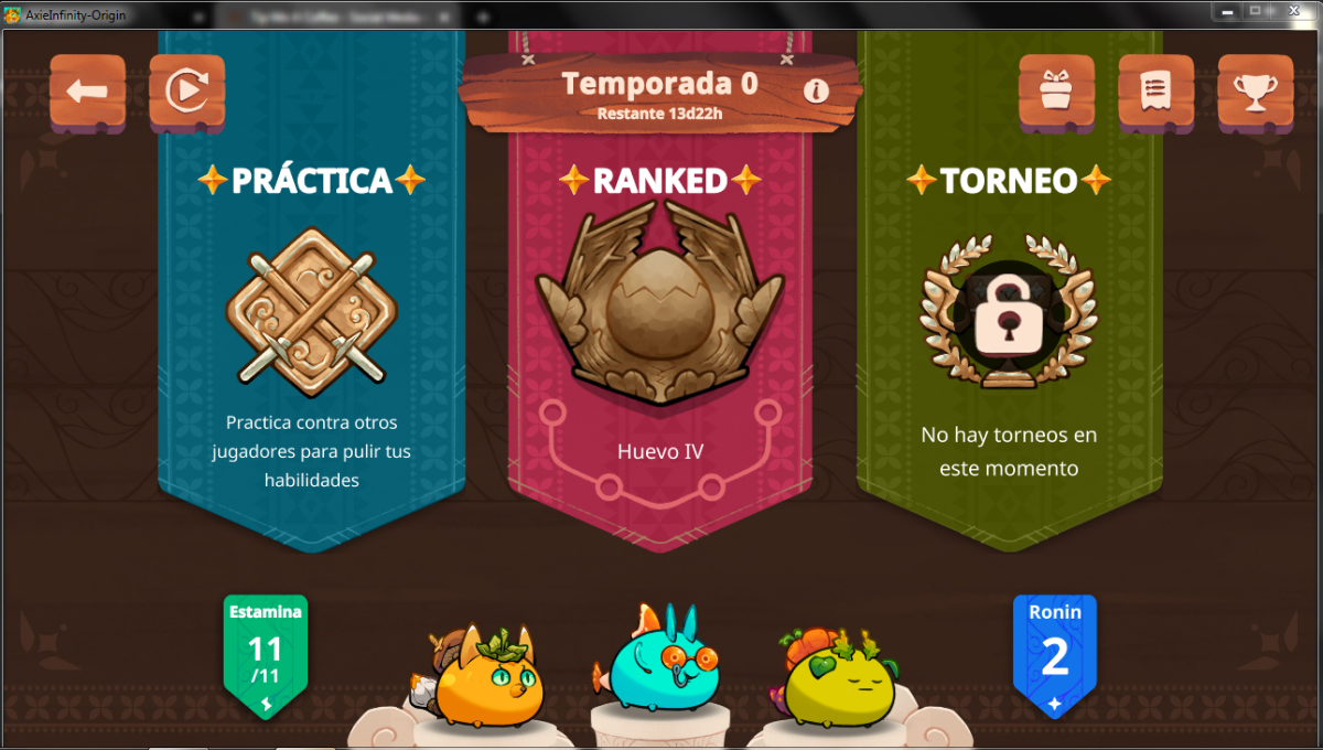 Axie Infinity Origin (Leveling up to try to reach the Ranked.)