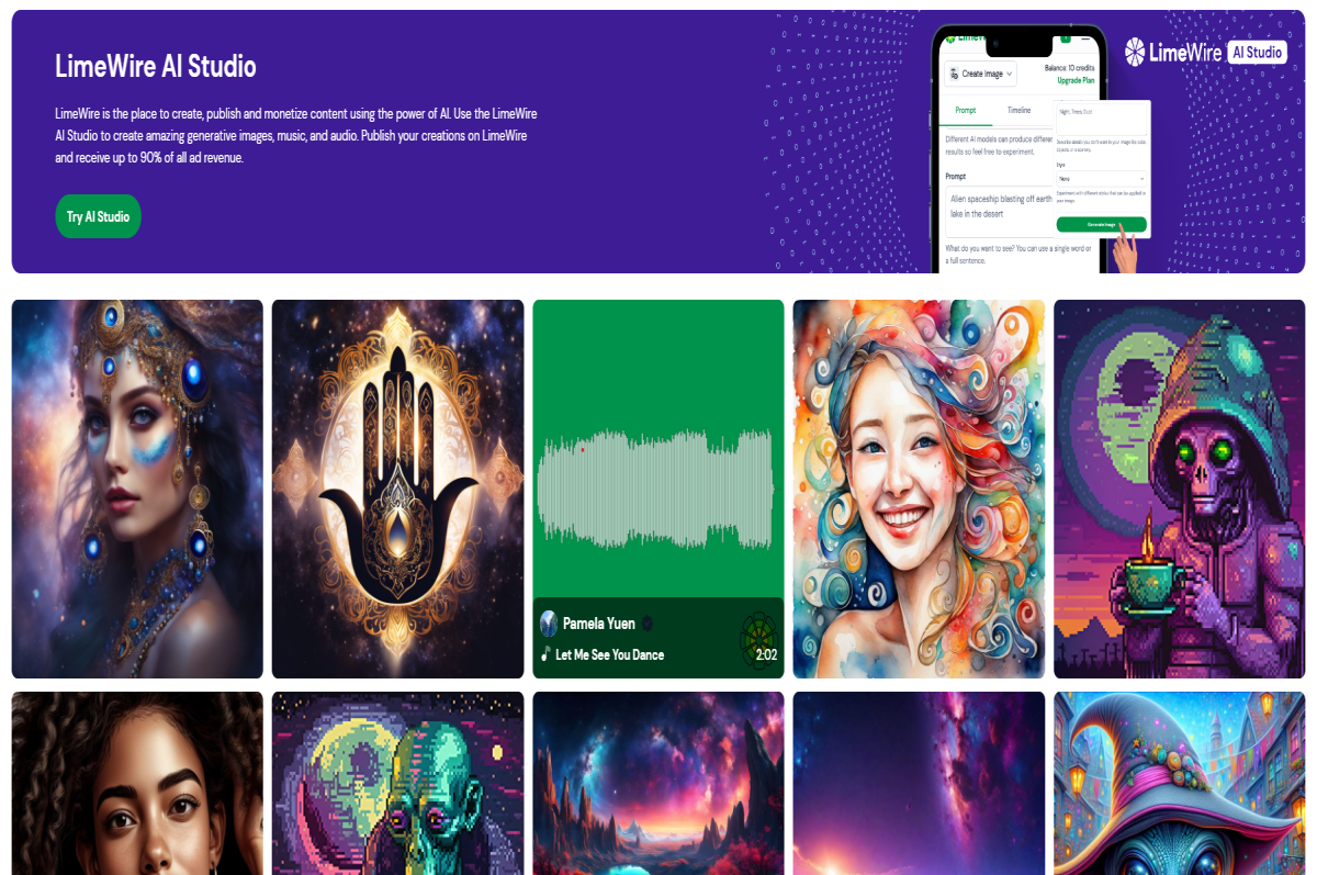 Limewire AI Review - Prompt Images and Monetize Them Immediatly ...
