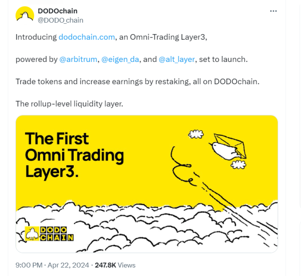 DodoChain : Omni-Trading Layer3 Solution Launched! DodoChain : Omni-Trading Layer3 Solution Launched!