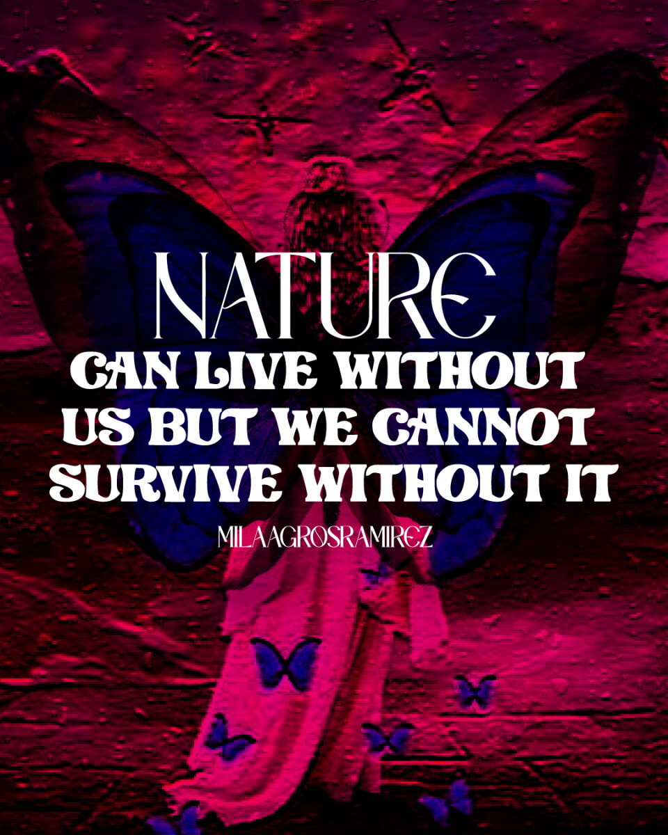 Nature can live without us but we cannot survive without it