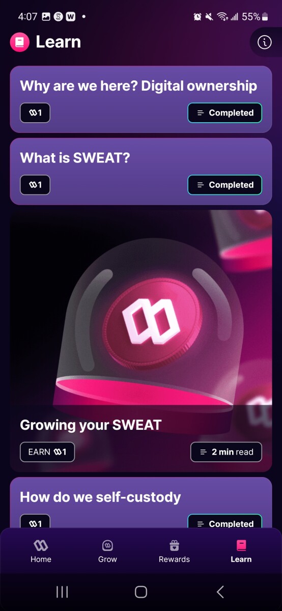 1BTC Project - SWEAT project is advancing