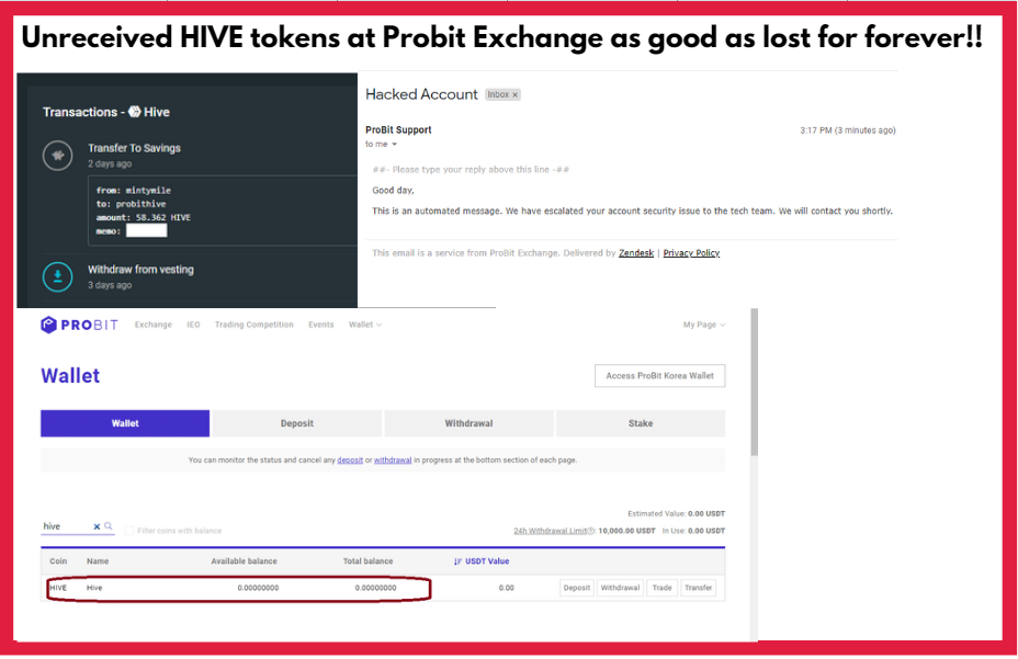 The un-received HIVE tokens at Probit Exchange as good as lost for ...