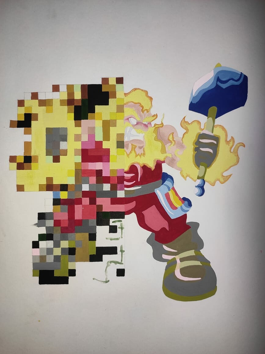 Exploding Dwarf | Real Art or Pixelated One | Available at Opensea