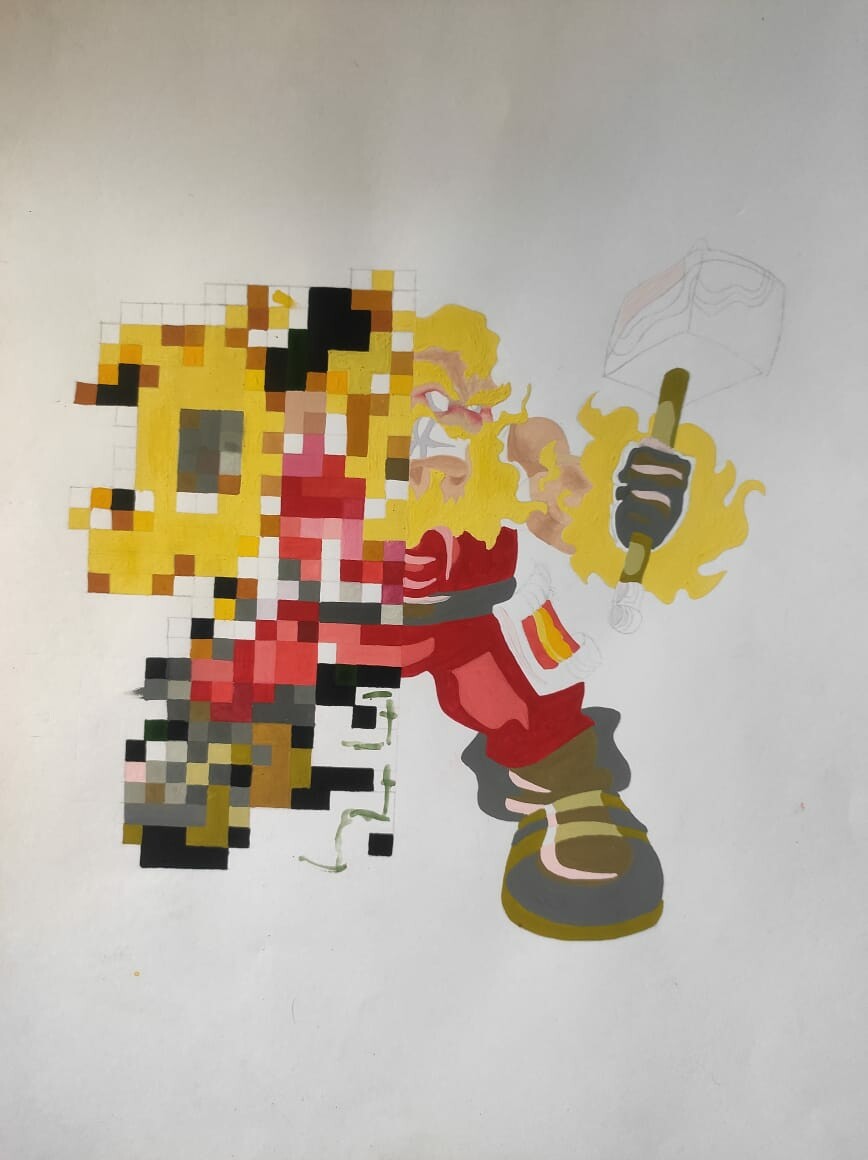 Exploding Dwarf | Real Art or Pixelated One | Available at Opensea