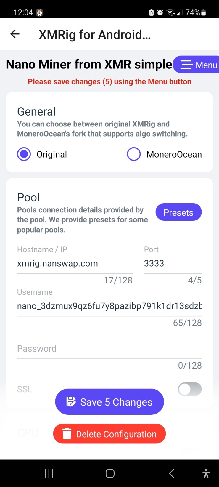 [How To Guide] Mine Monero (XMR) on Android with Payout in Nano (XNO)
