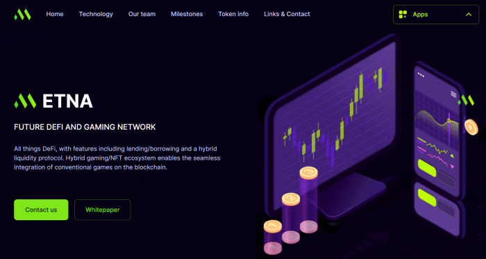 ETNA - Future DeFi and gaming platform powered by the Binance Smart Chain.