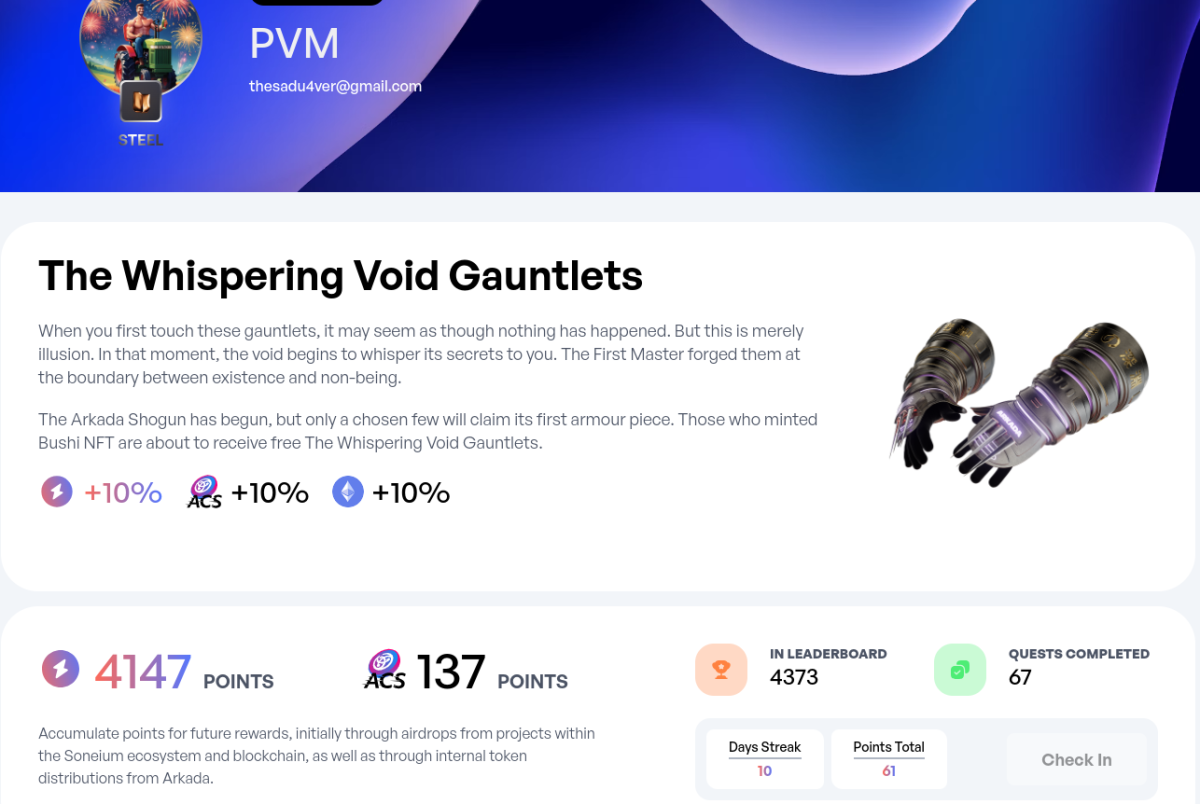 Questin' On Soneium And Building Reputation Through Arkada