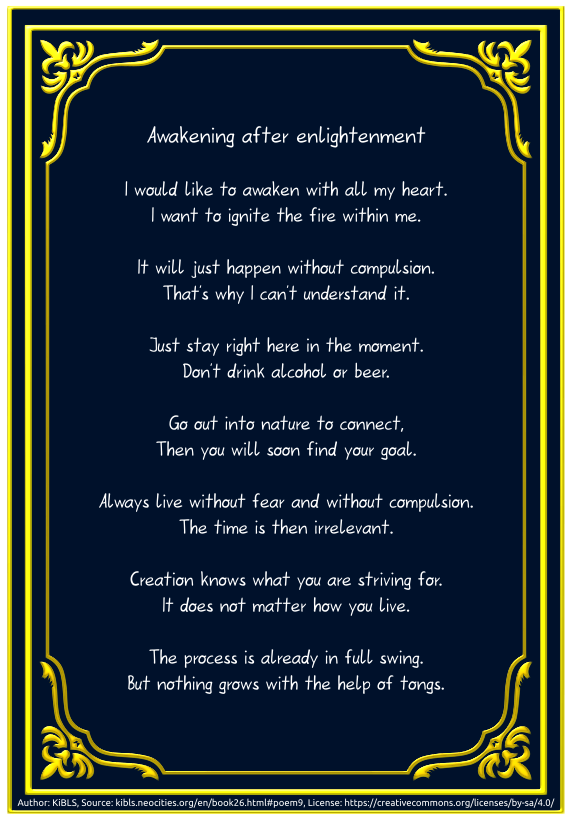 KiBLS Poetry - Awakening after enlightenment