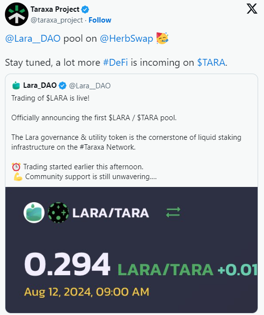 Taraxa Progress Update: August, 2024