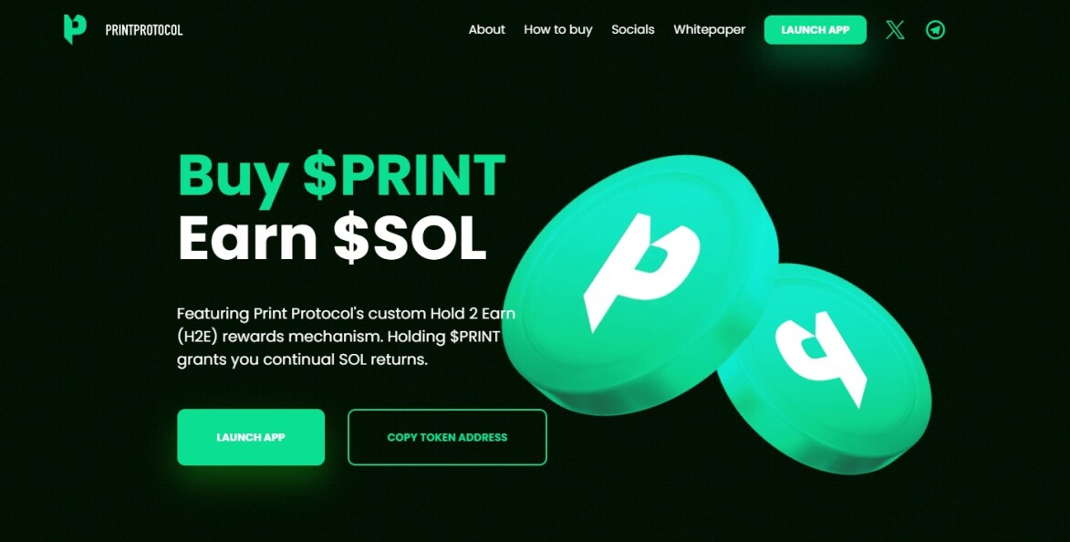 Buy $PRINT Earn $SOL every minutes