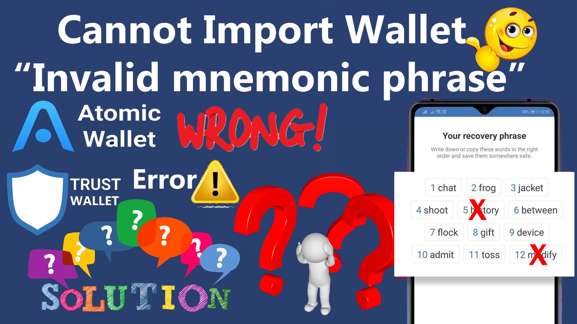 Cannot Import Wallet Invalid mnemonic phrase Error | Trust Wallet ...
