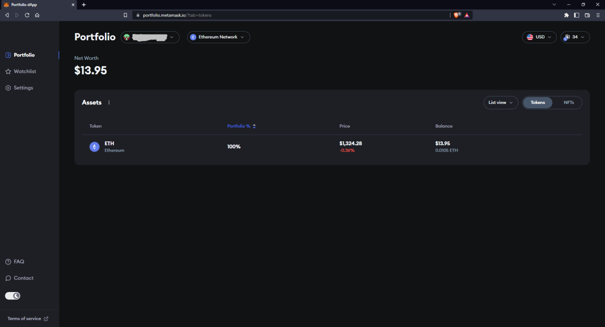 Metamask Portfolio Dapp