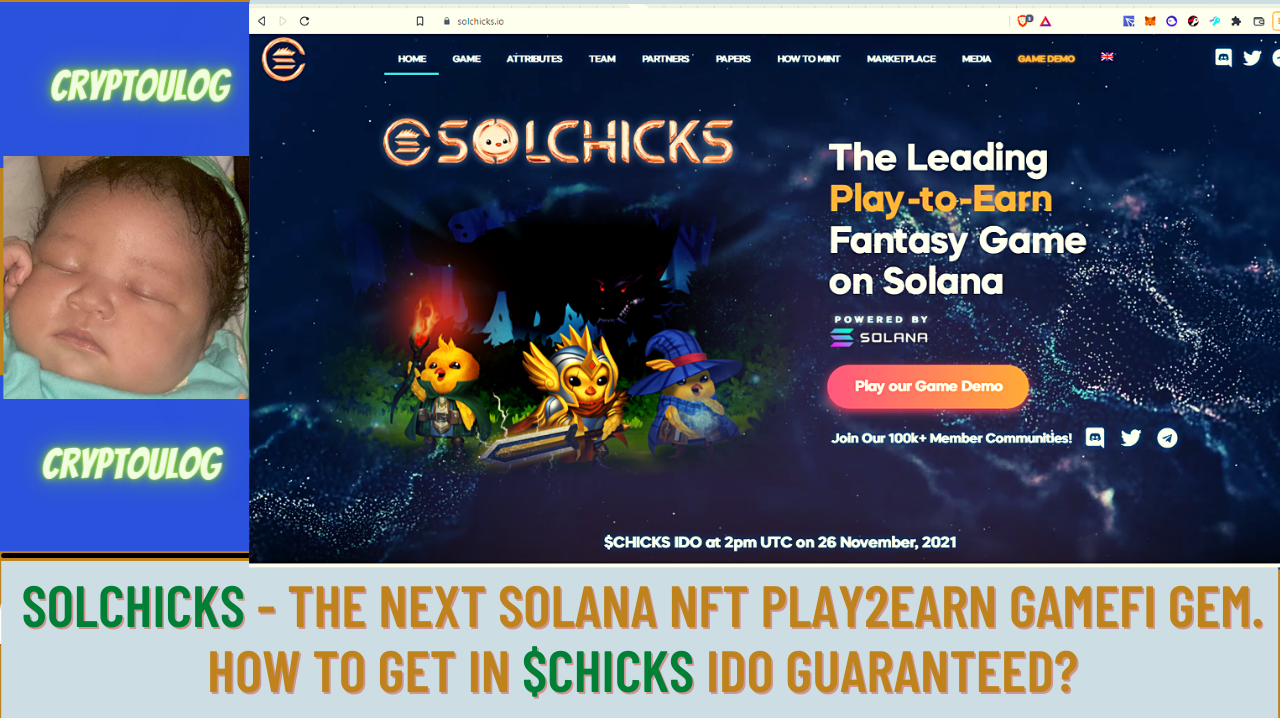 Solchicks - The Next Solana NFT Play2Earn Gamefi Gem. How To Get In $CHICKS IDO Guaranteed?