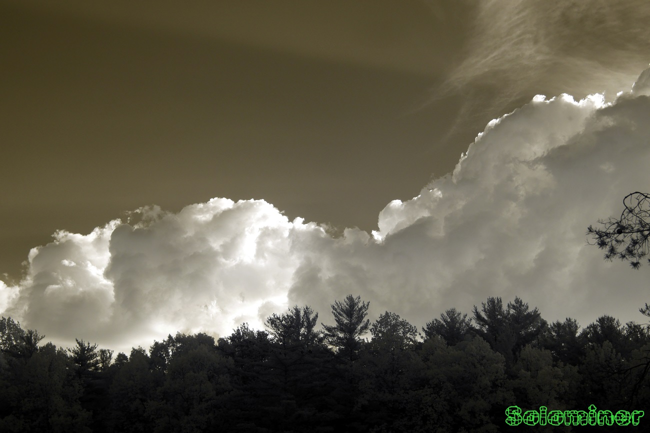Infrared Photography - Morning thunderstorm forming near by