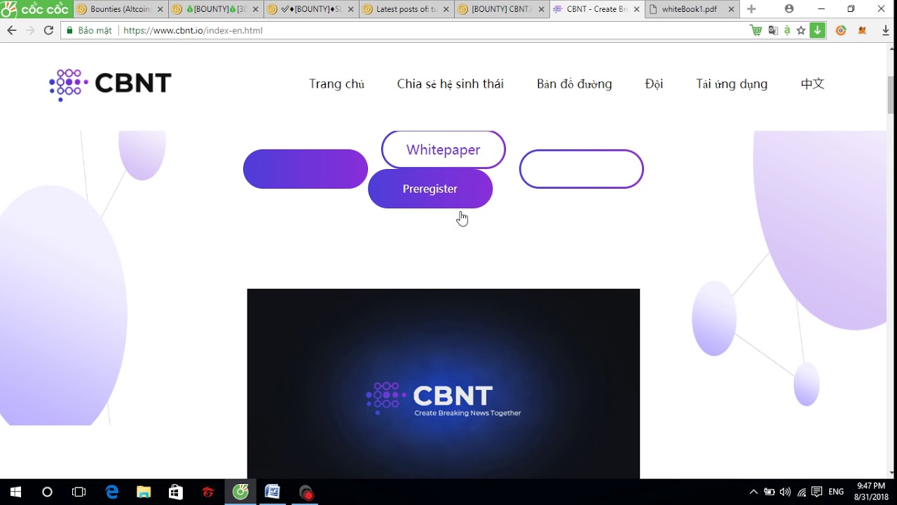 Breaking News: CBNT Will Be Listed on Bibox
