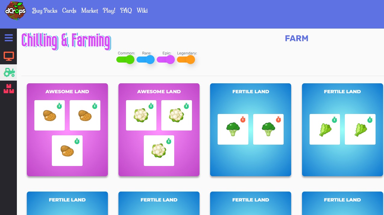 Farming in DCrops and earning CROP Tokens