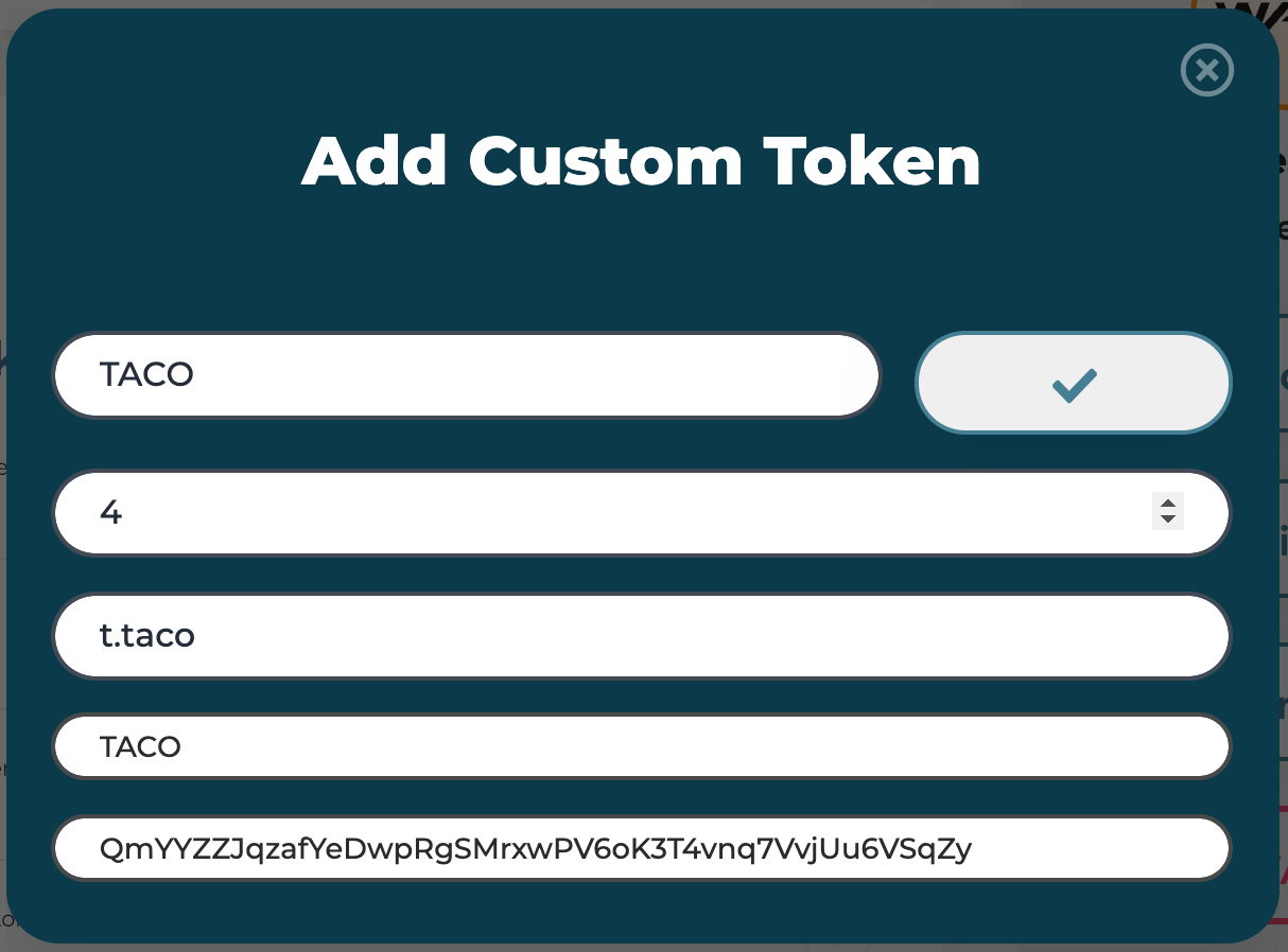 How to add TACO to your WAX Cloud Wallet