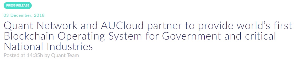 List of Quant Network (QNT) Partnerships (2020)