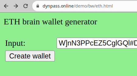 A simple way to create secure brain wallets for ETH