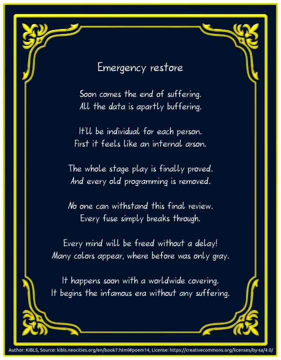 KiBLS Poetry - Emergency restore