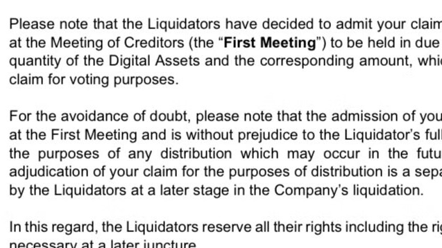 Adjudication Outcome Letter from Hodlnaut