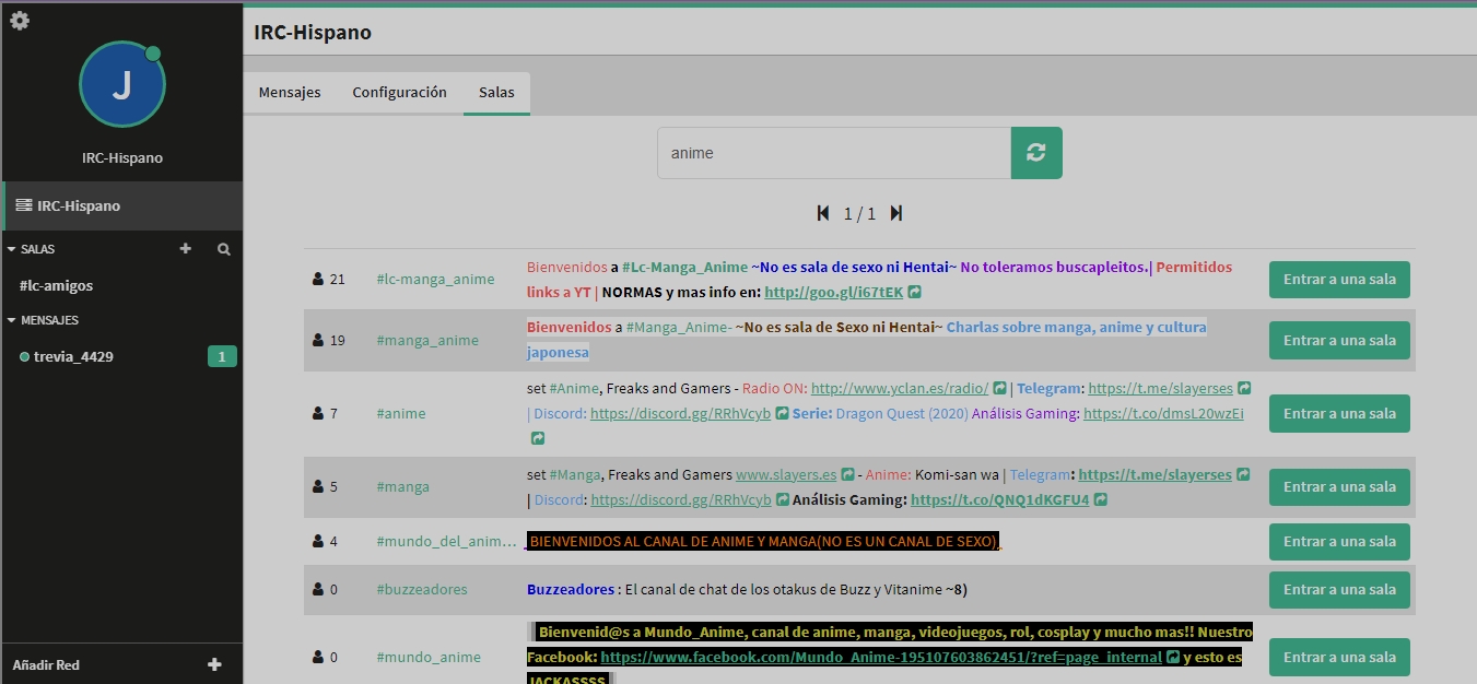 Recordando las páginas de chat