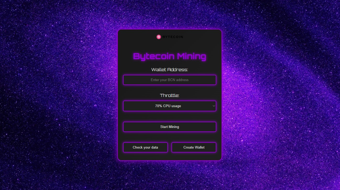Bytecoin Mining: A User-Friendly Web Interface for Crypto Enthusiasts Bytecoin Mining: A User-Friendly Web Interface for Crypto Enthusiasts