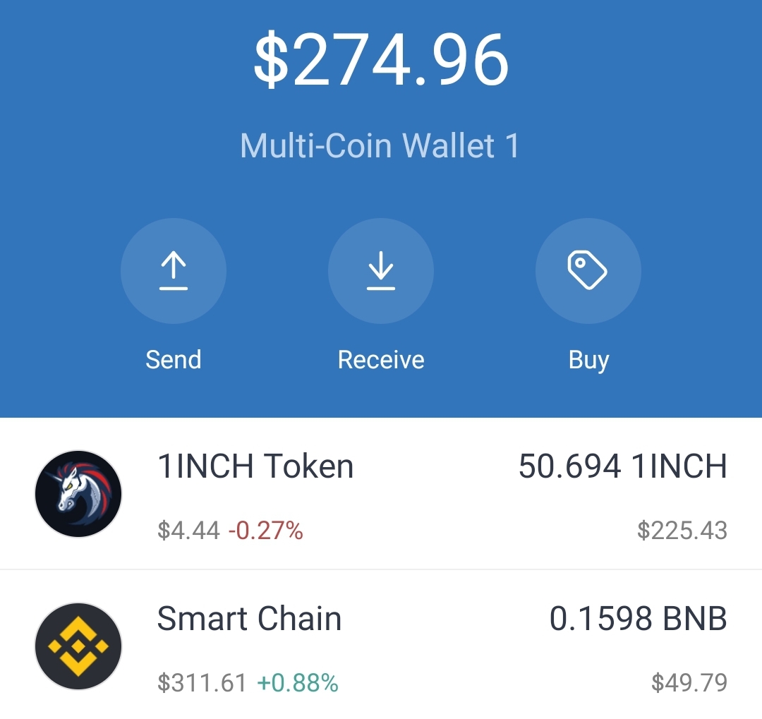 Using Trust Wallet to stake some Beefy 1inch!