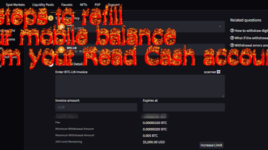 3 steps to refill your mobile balance from your Read Cash account