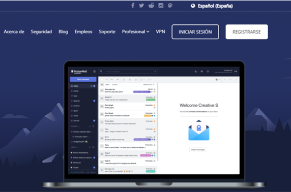 Correo electrónico encriptado y seguro. Proton Mail.