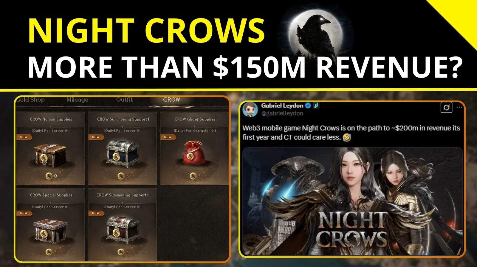Night Crows 🌒| How Much Revenue The Game Earned in One Year? Nearly $200M?