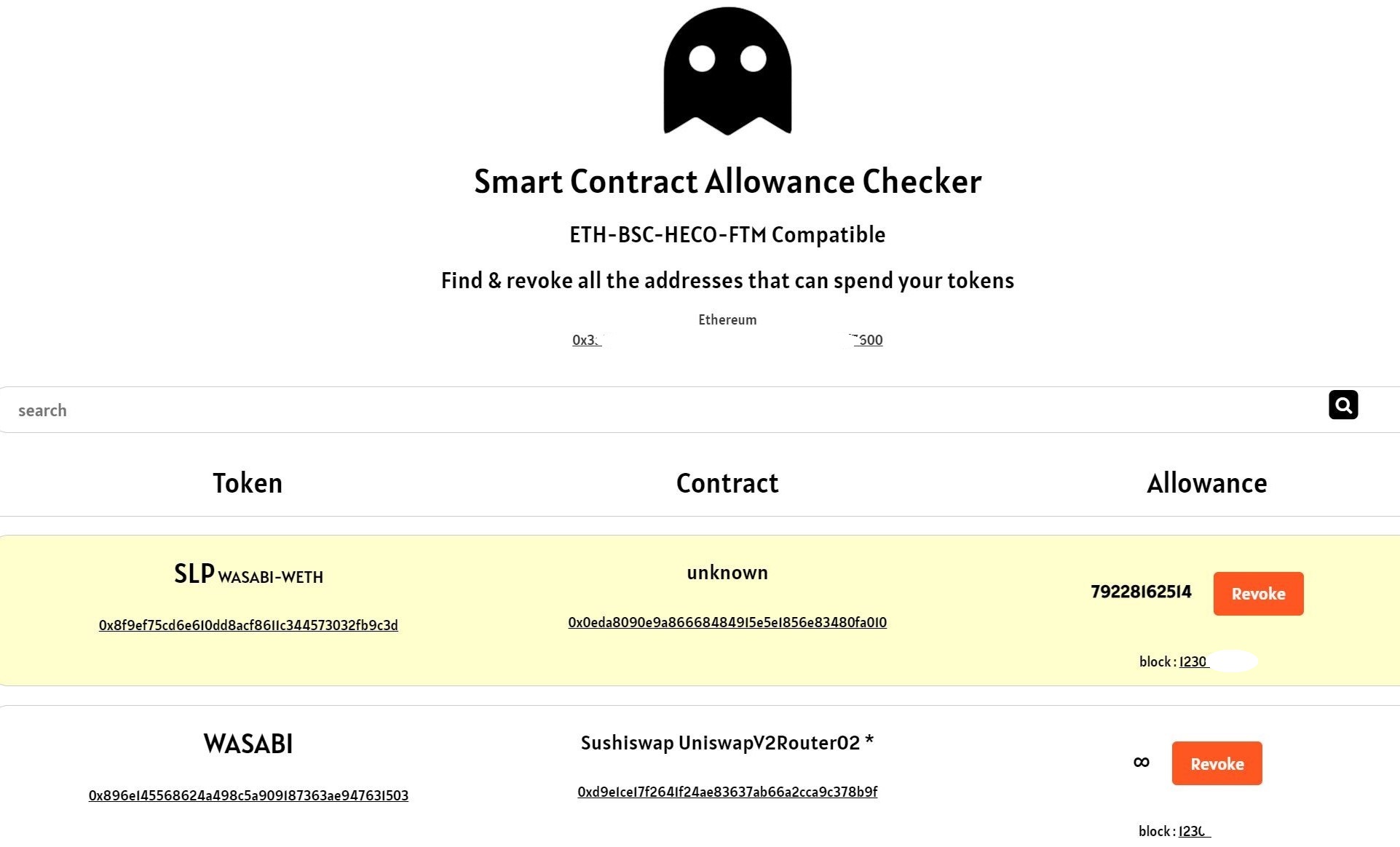 Useful tools for checking token approval and revoking these contracts ...