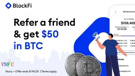 Earn with your friends 70$ in 6 weeks with Blockfi