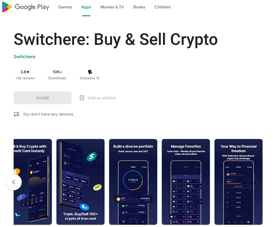 Switchere Crypto Exchange Review