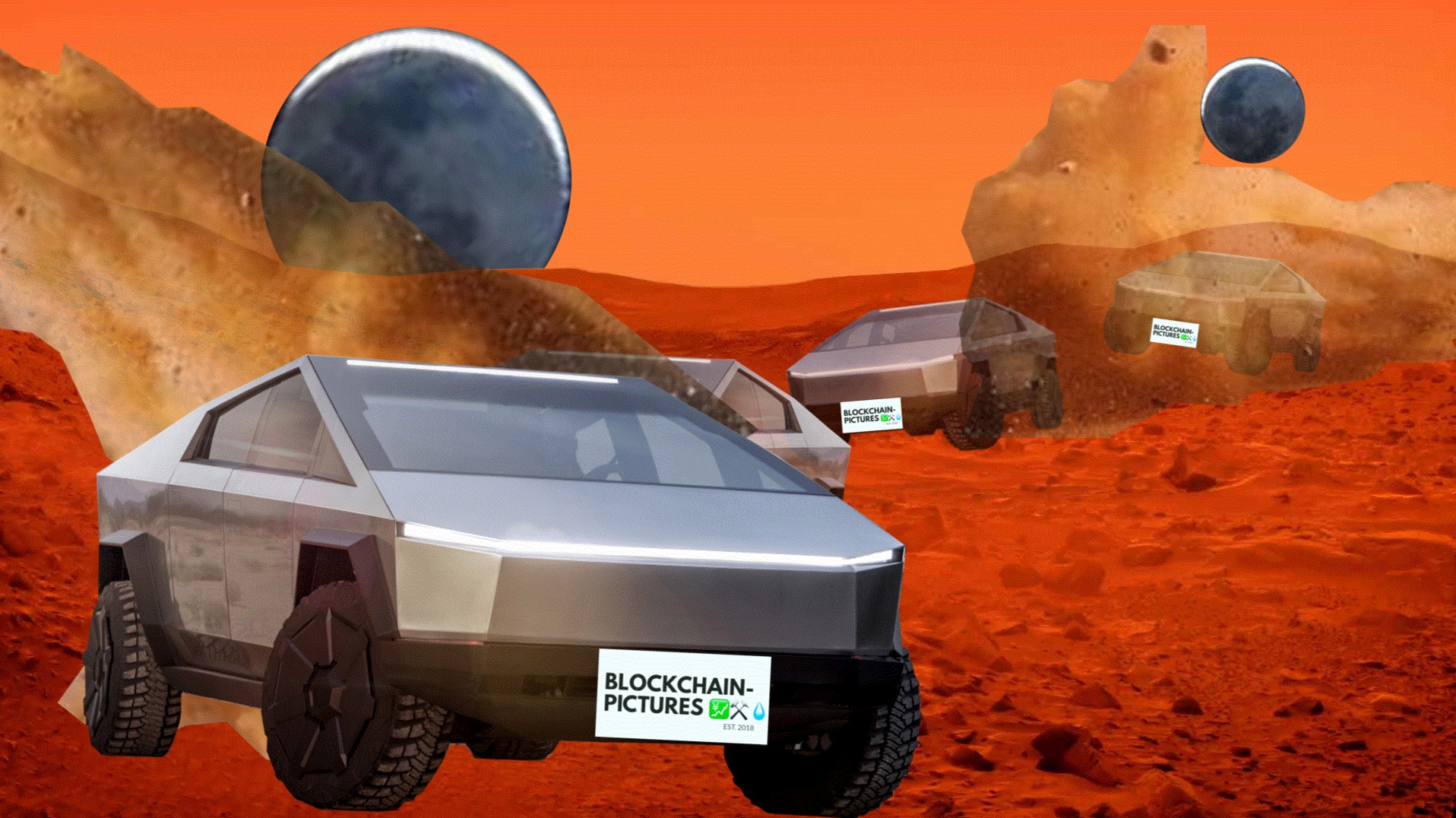" CyberTruck Mars - BlockChainPictures " & AIrCOINS