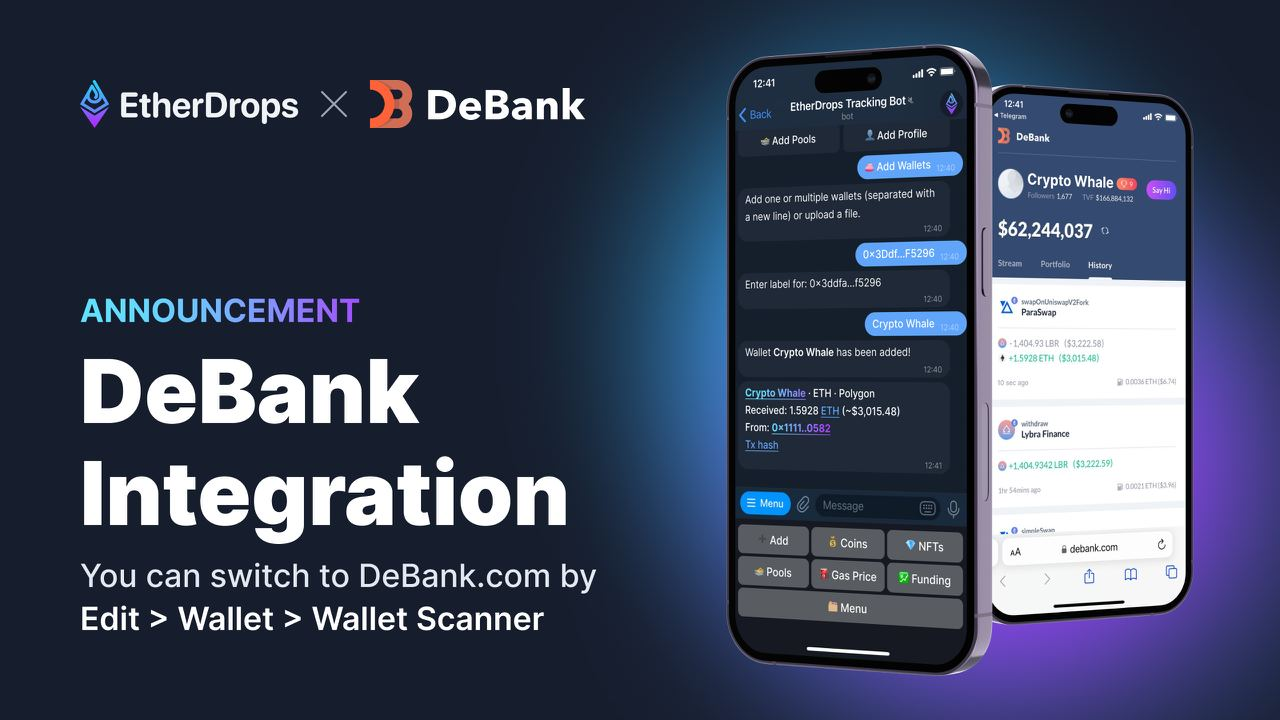 EtherDrops Track Bot Revolutionizes Crypto with DeBank Integration