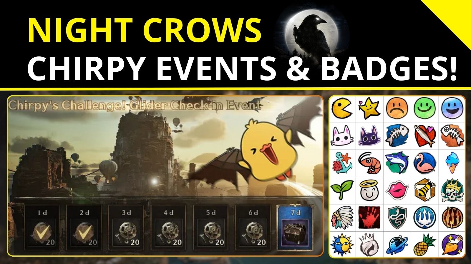Night Crows 🌒| Chirpy Glider Events, Higher Skill and New Guild Marks!