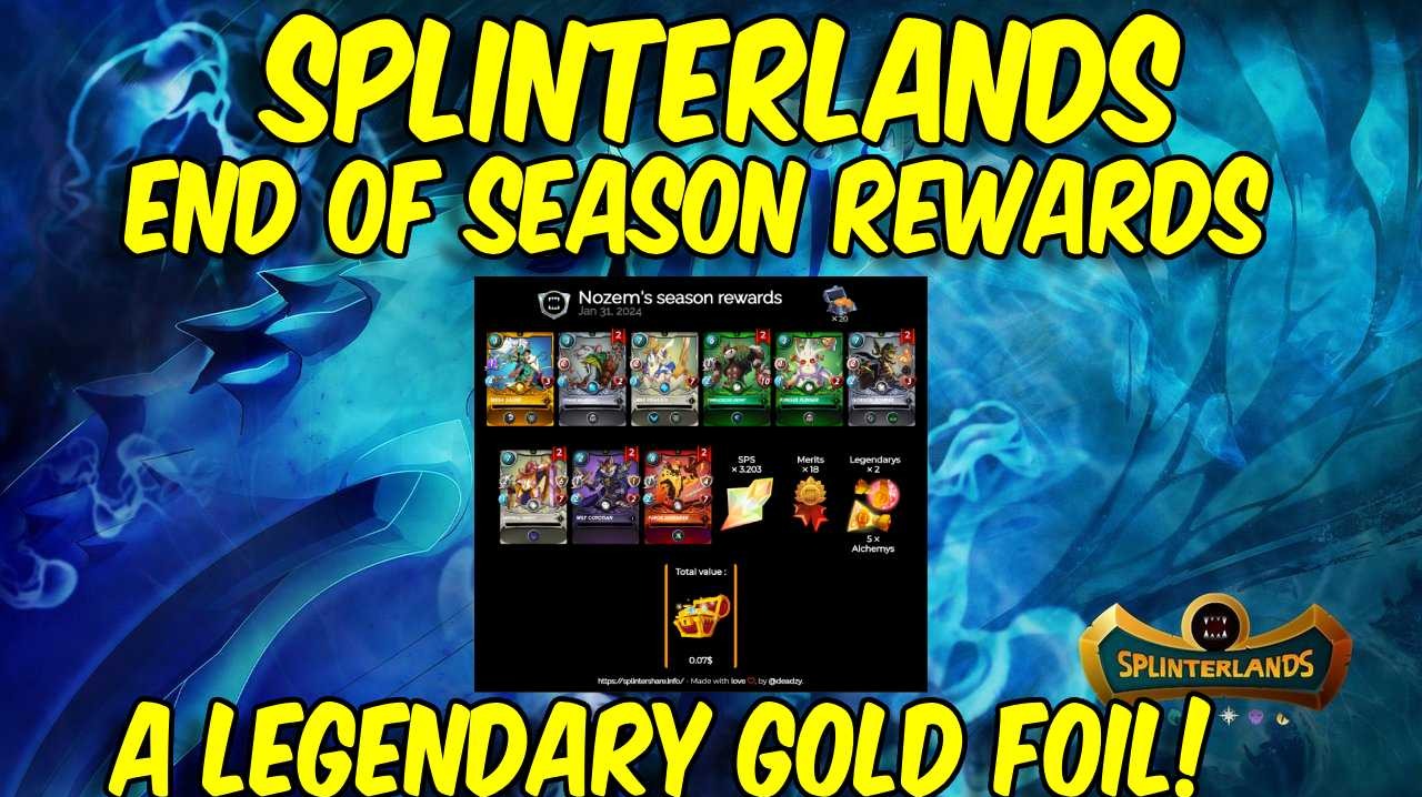 Splinterlands end of Season rewards, a Legendary Gold Foil!