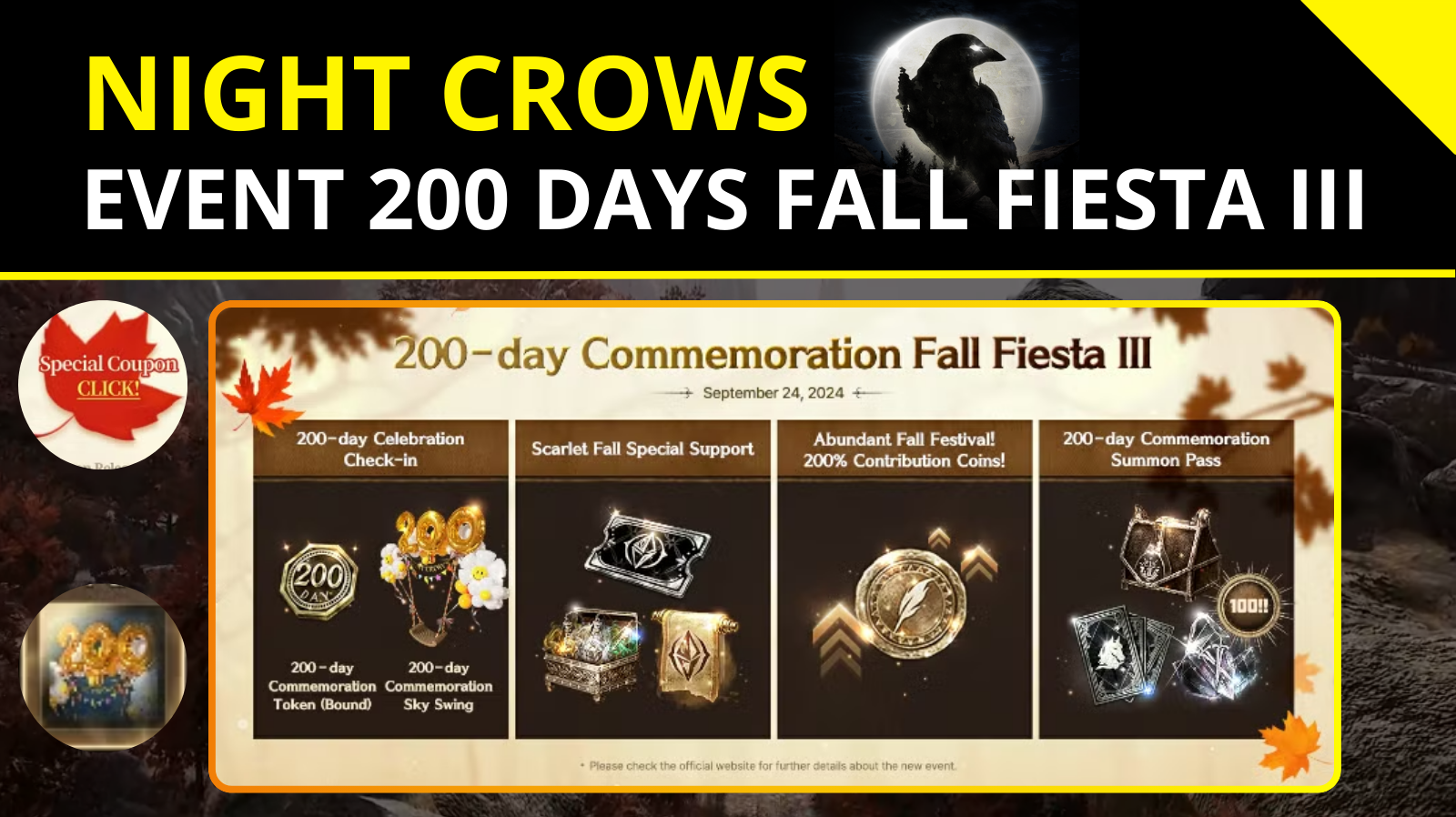 Night Crows 🌒| 200 Day Commemoration Event - Fall Fiesta III [EN/PT]