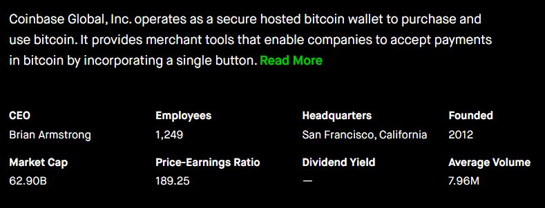 Coinbase stock to 100x in 5 years. $COIN "IPO" went live yesterday ...
