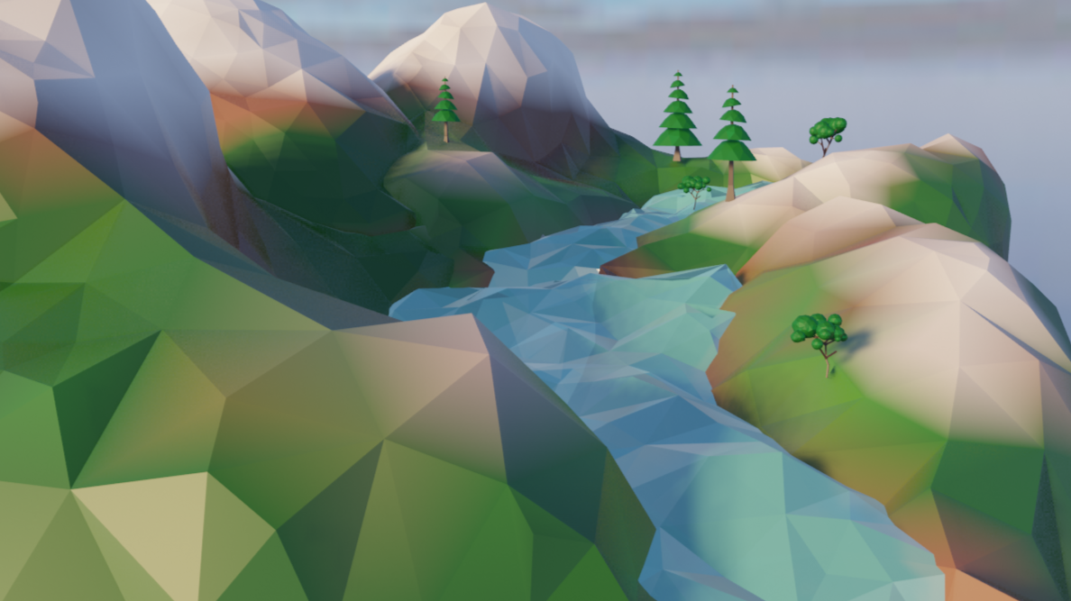 Low Poly Floating Island Concept
