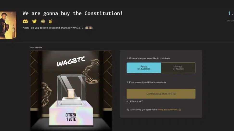 Web3 Wednesday: Constitution DAO Plans Attack #2 on Owning a Part of ...