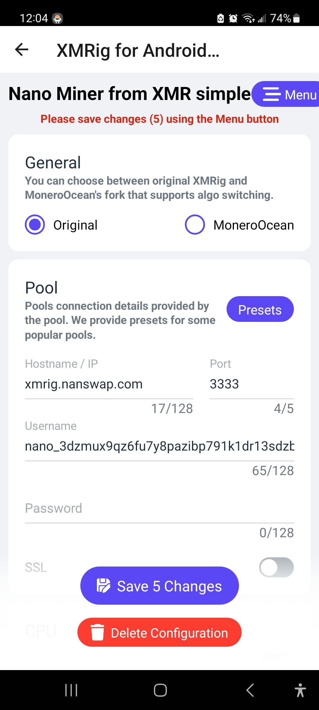 [How To Guide] Mine Monero (XMR) on Android with Payout in Nano (XNO)