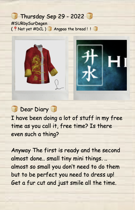 🍞 Thursday Sep 29 - 2022 🍞 #SURbySurDegen (📍Not yet #DCL ) 🍞 Angpao the ...