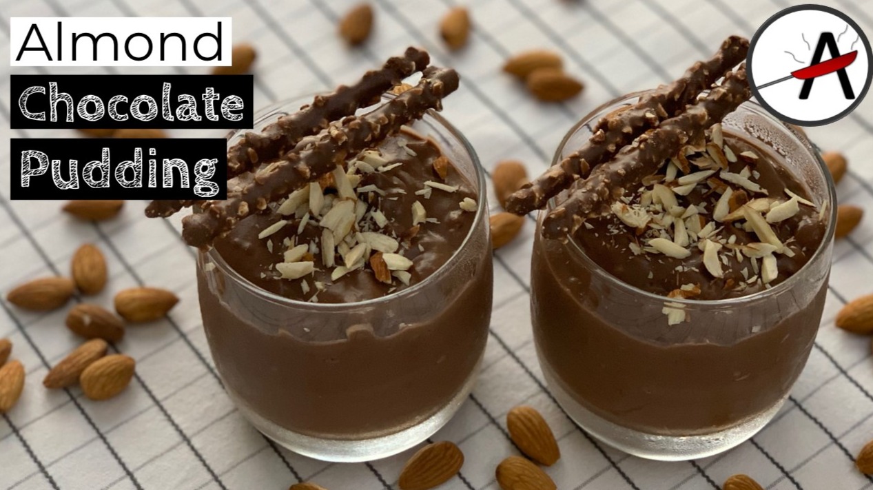 Almond Chocolate Pudding| No-Bake Eggless Chocolate Pudding Recipe ...