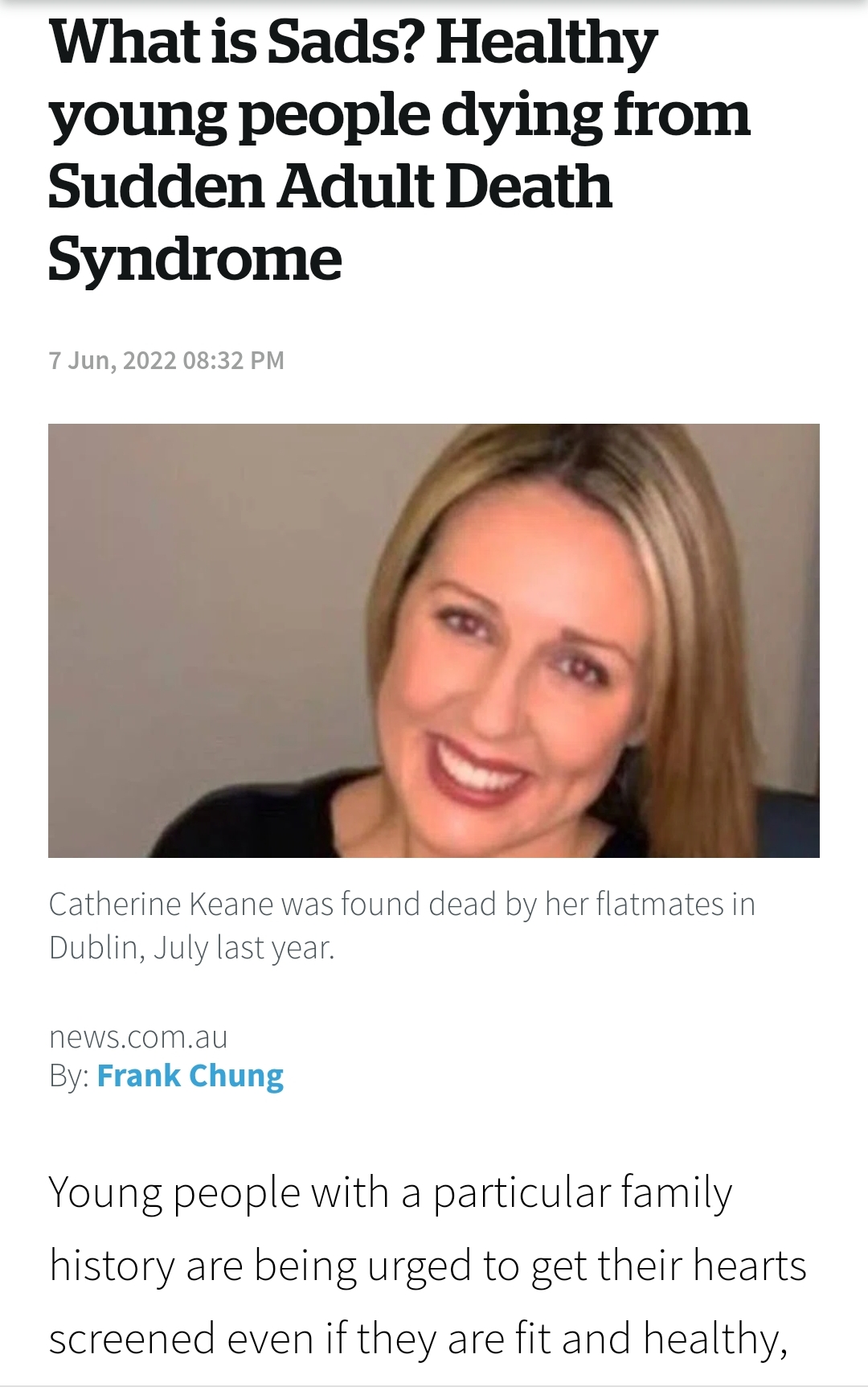 Do you know? SADS - Sudden Adult Death Syndrome